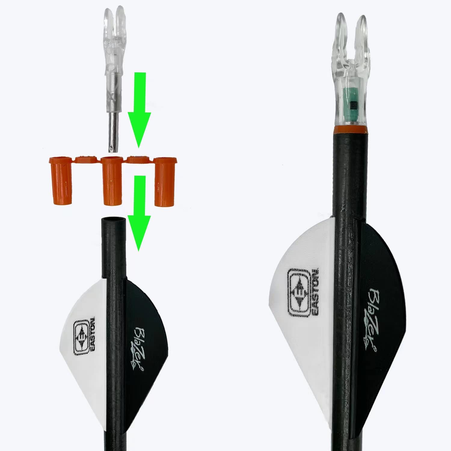 X Lighted Archery Nock for Arrows with .204".233".244".246" Inside Diameter, 6 PCS LED Nock with Screwdriver (Strobe, X/.204")