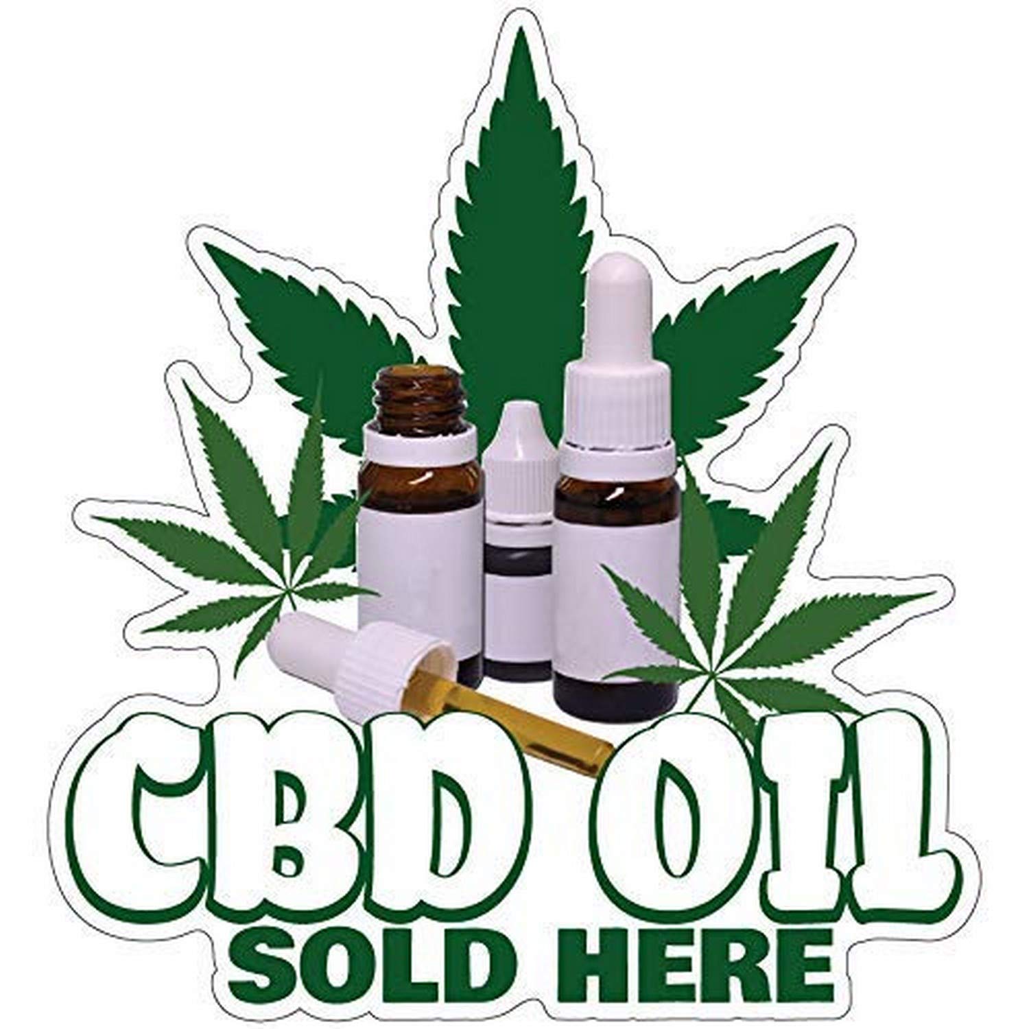 SignMission CBD Oil Sold Concession Stand Food Truck Sticker, Decal Size: 16"
