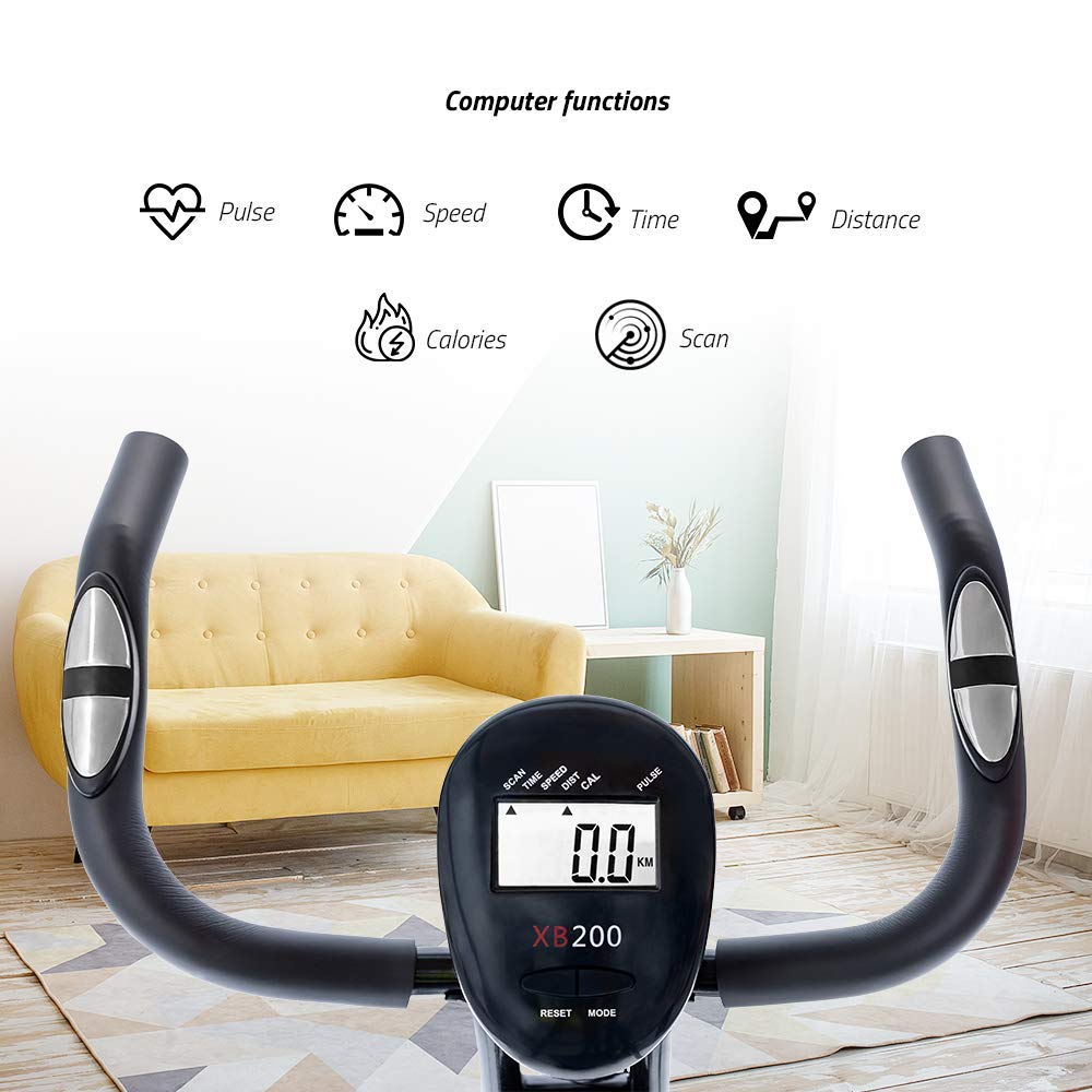 TechFit Folding Exercise Bike | Magnetic F-Bike | Home Recovery Cardio Trainer with Computer and Pulse Sensors