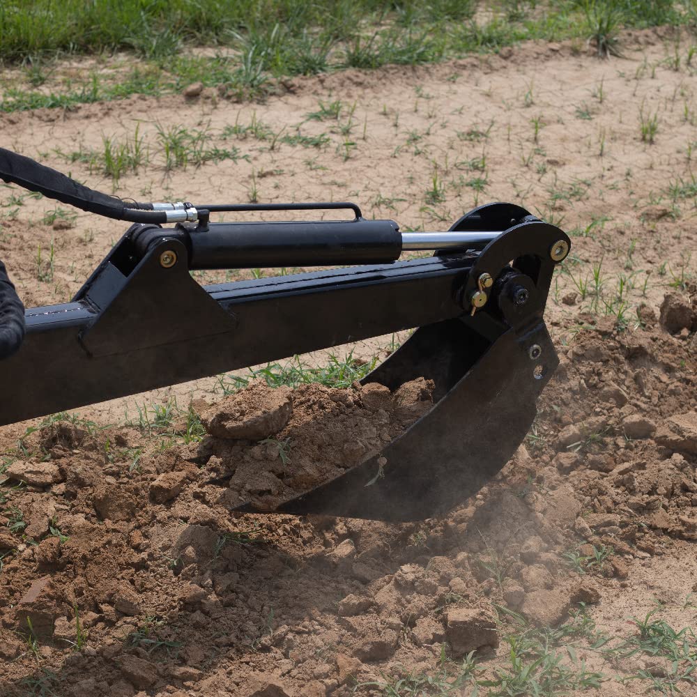 Titan Attachments 8in Wide Backhoe Bucket, 3-Carbon Steel Teeth, Hydraulic Tilt Backhoe & Excavator Attachment