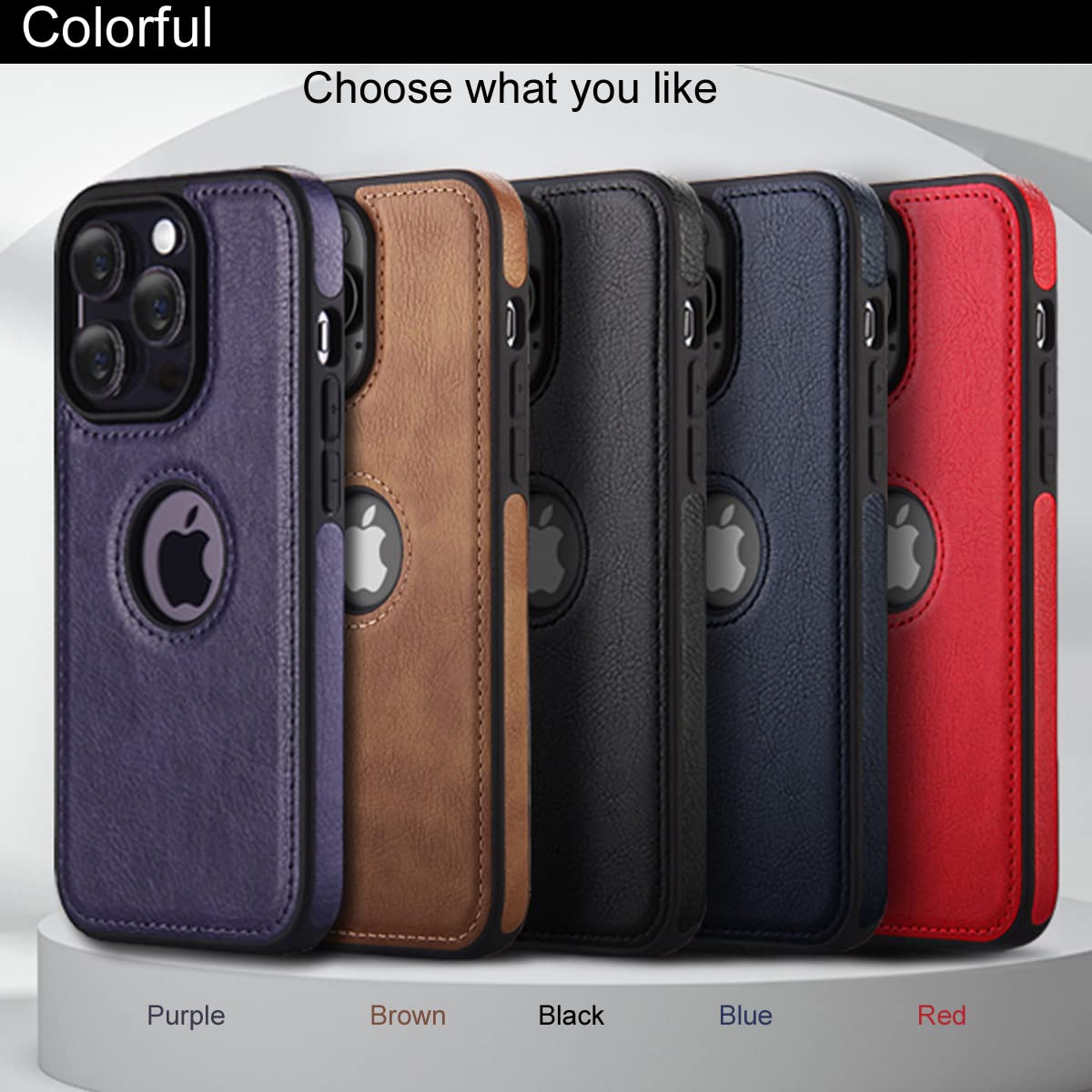 XYAJUANG Compatible with iPhone 14PRO MAX Case(6.7",Logo visible) Leather Fully Wrapped with Delicate Stitches Phone Case, (Blue)