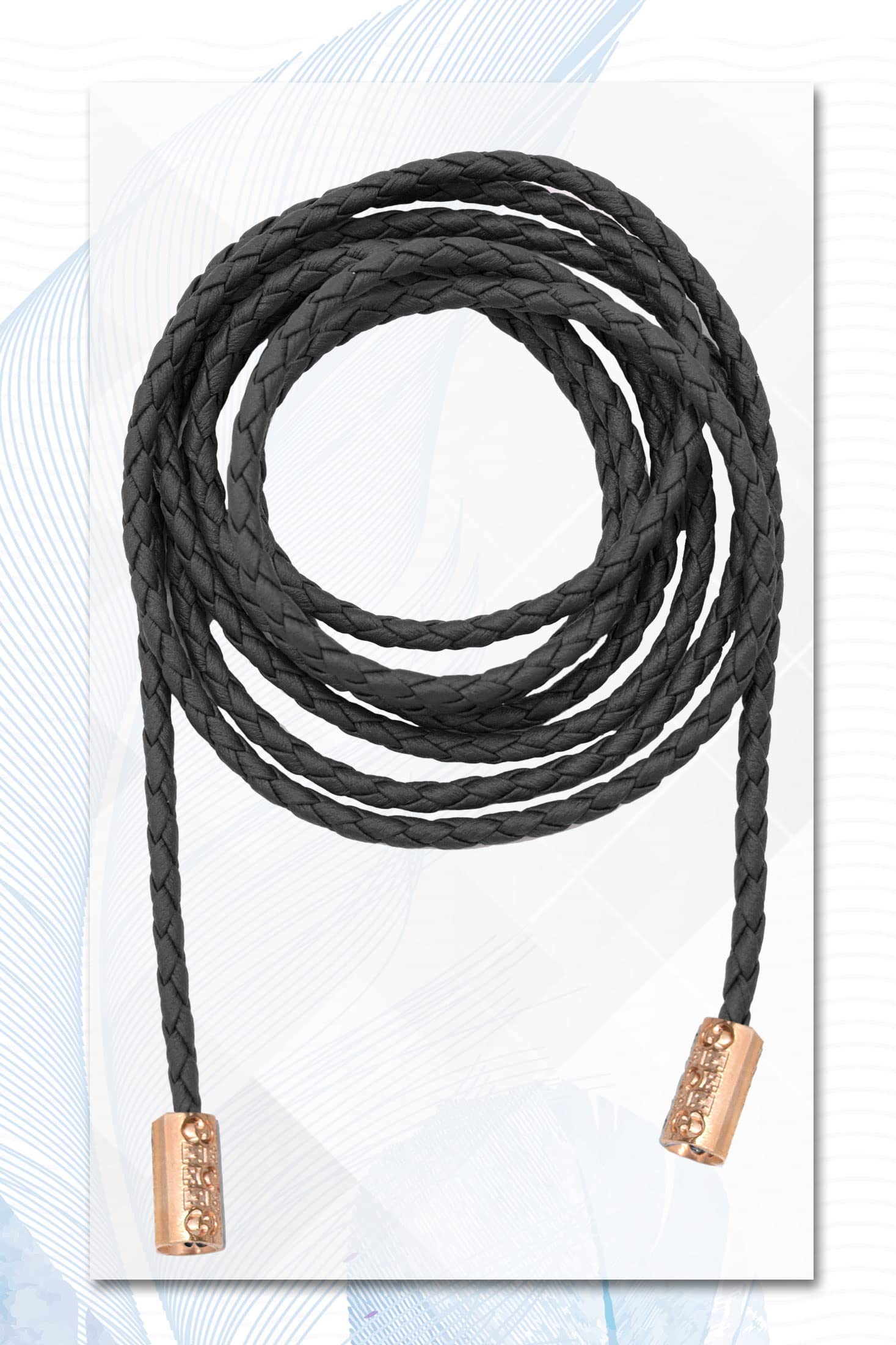 TeeYee Women PU Leather Knitted Waist String Belt/Rope/Chain Long Boho Wrap Skinny Belt (one size, black)
