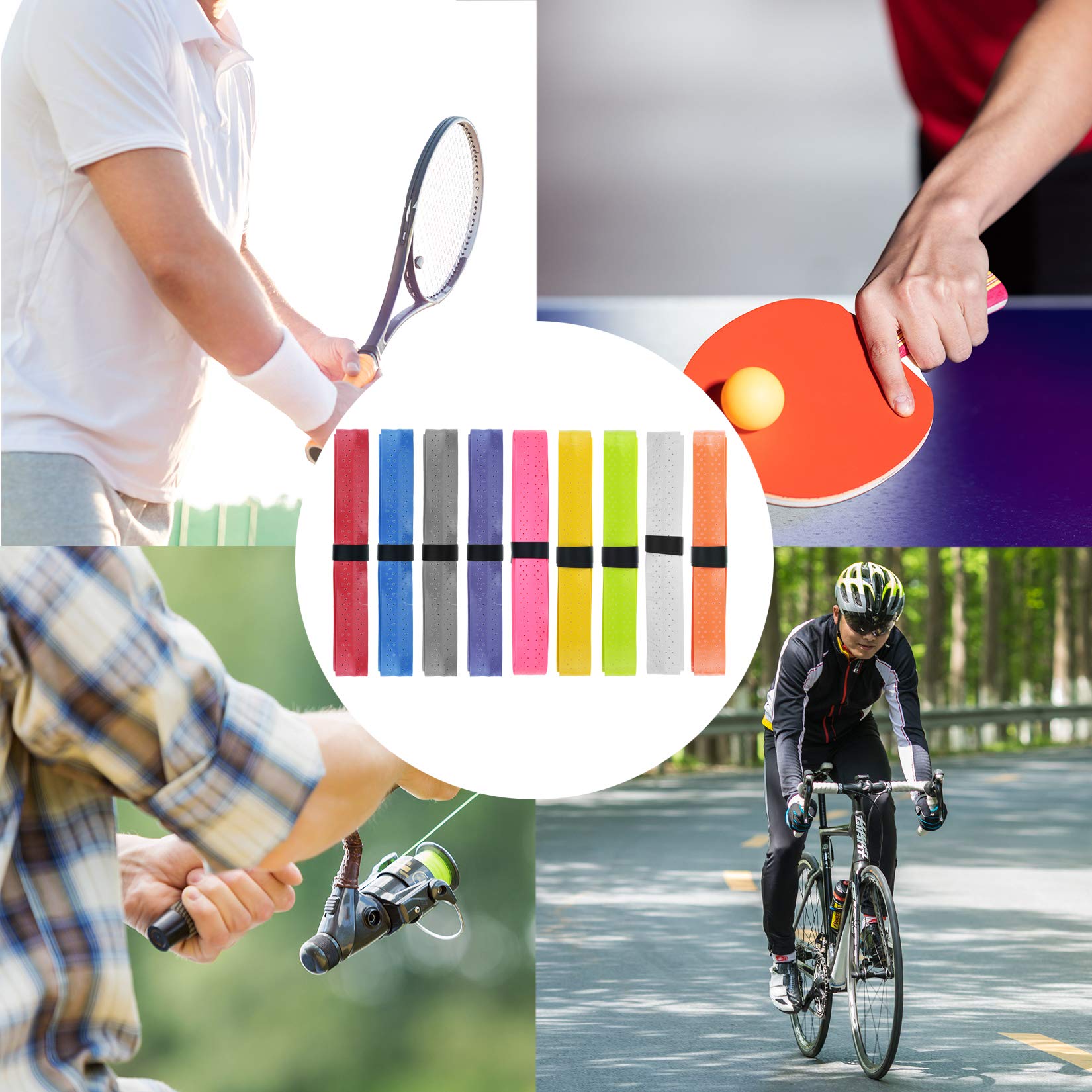 yeabwps 10 Piece Tennis Racket Grip Tape Anti Slip Super Absorbent Tennis Overgrip Badminton Overgrip