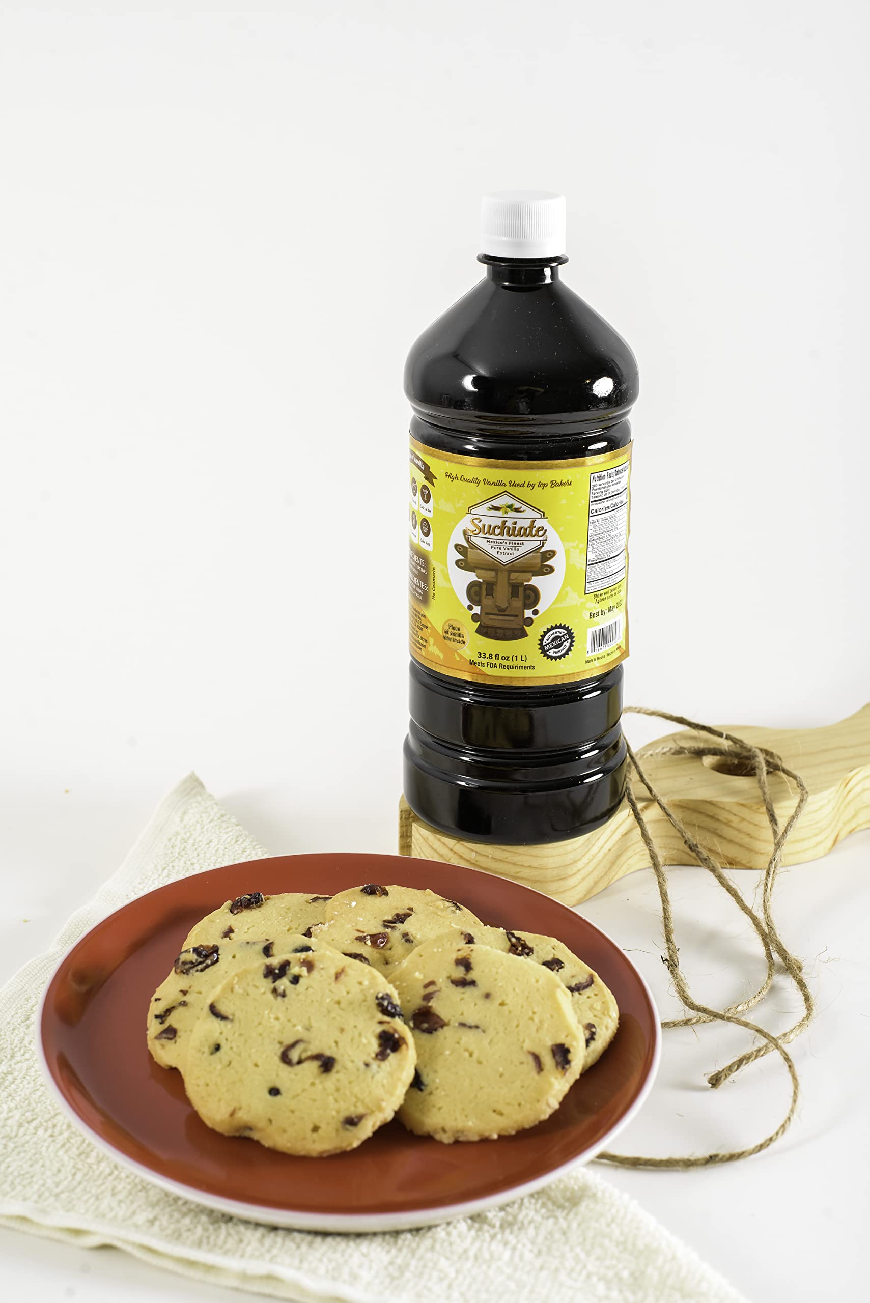 Suchiate Pure Vanilla 33.8oz (1 Liter) | Mexican Vanilla for Baking and Desserts | Made with Real Vanilla Bean | Vainilla Mexicana