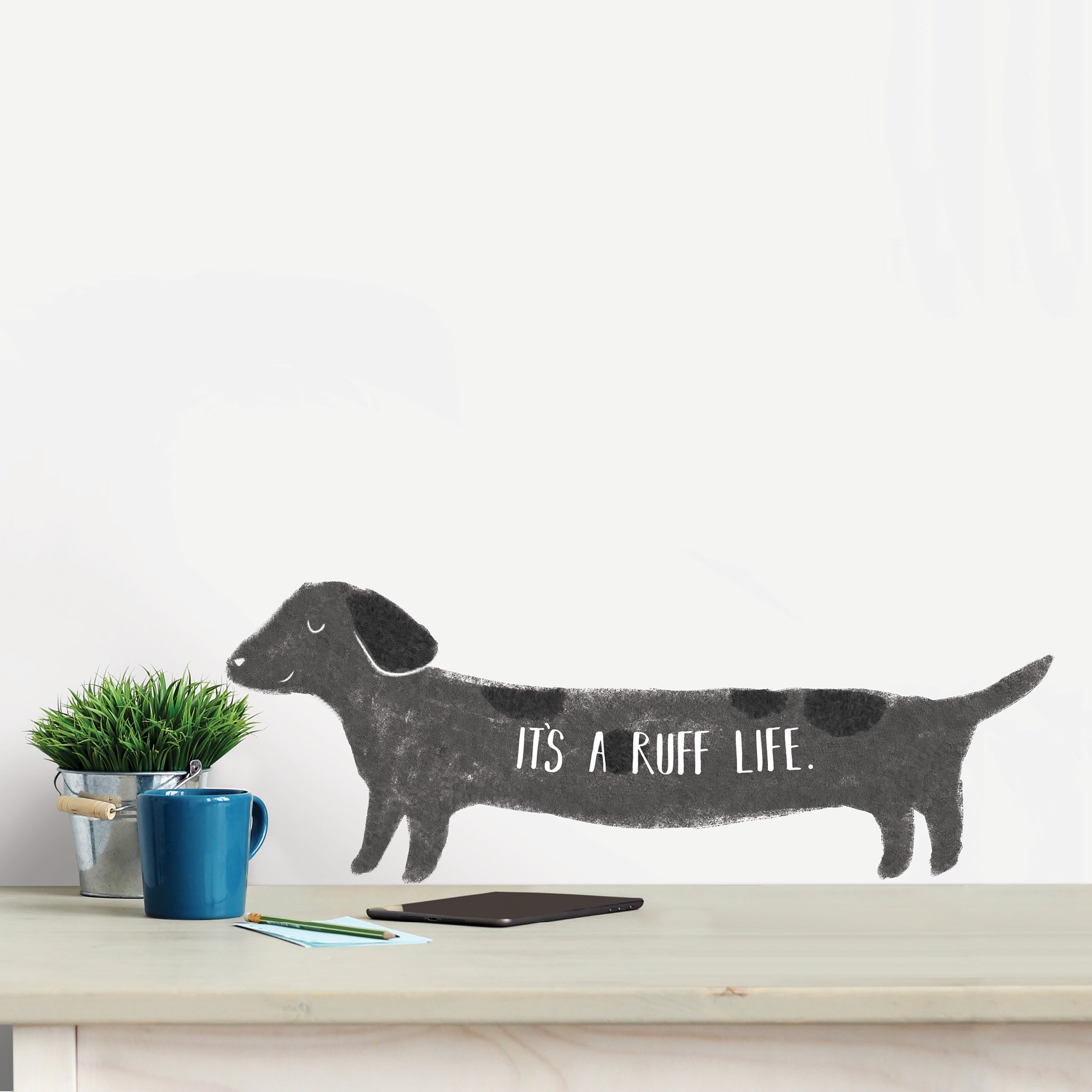 WallPops DWPQ2901 It’s a Ruff Life Quote Wall Decal, Grey