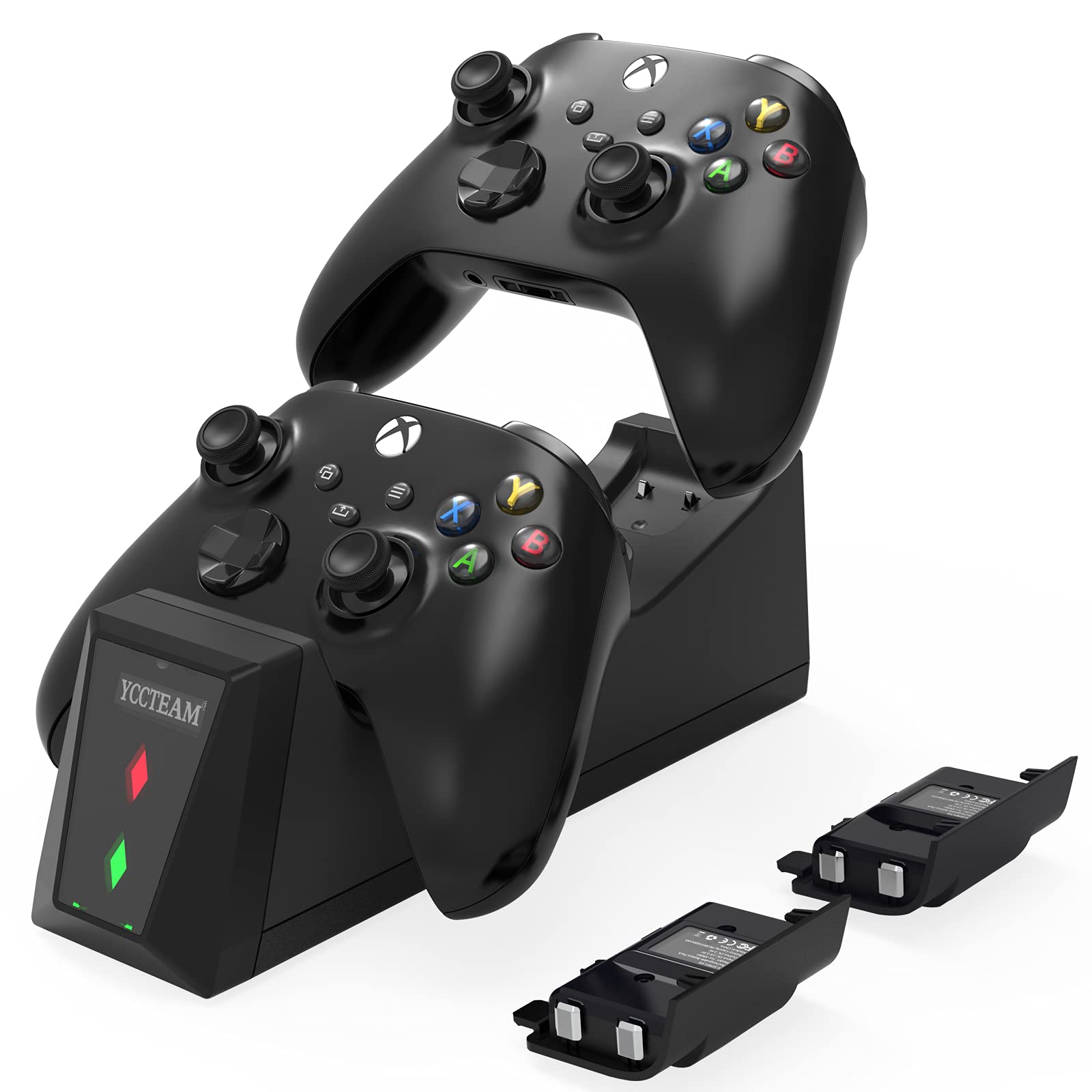 Xbox Controller Charger Dock Station, Nolansend Xbox Series Controller Charging Dock Station Upgraded 2.5-Hours Charging Chip, Charging Dock Station with 2x1000 mAh Rechargeable Battery Packs