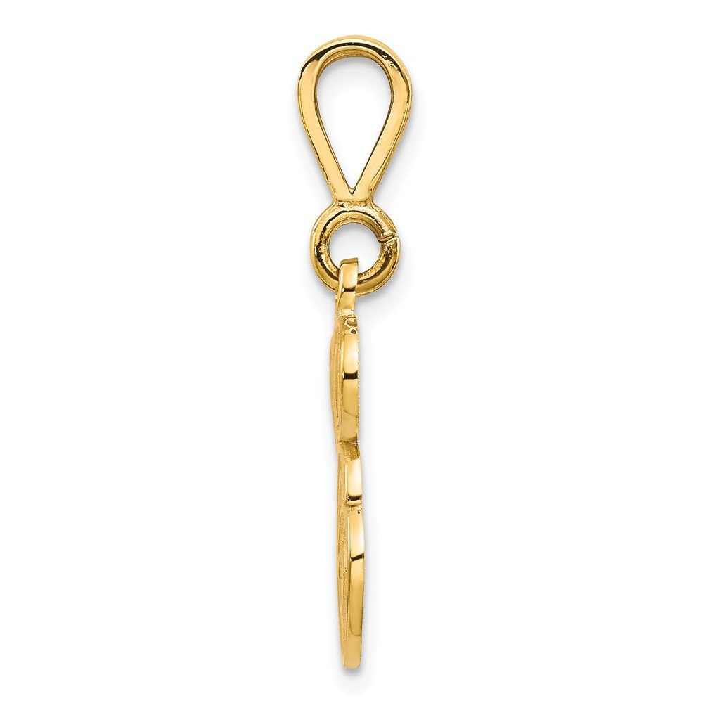 Solid 14k Yellow Gold Initial Letter E Alphabet Charm Pendant 28mm
