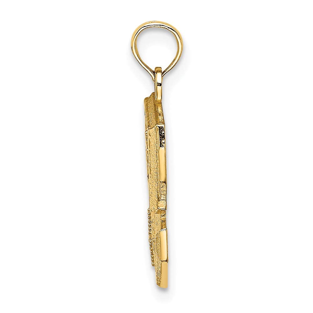 Solid 14k Yellow Gold Computer Wiz Charm Pendant - 15mm x 13mm