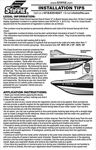 STIFFIE Techtron Orange Crush/Black SUPER STICKY 3" Alpha Numeric Registration Identification Numbers Stickers Decals for Sea-Doo SPARK, Inflatable Boats, RIBs, Hypalon/PVC, PWC and Boats.