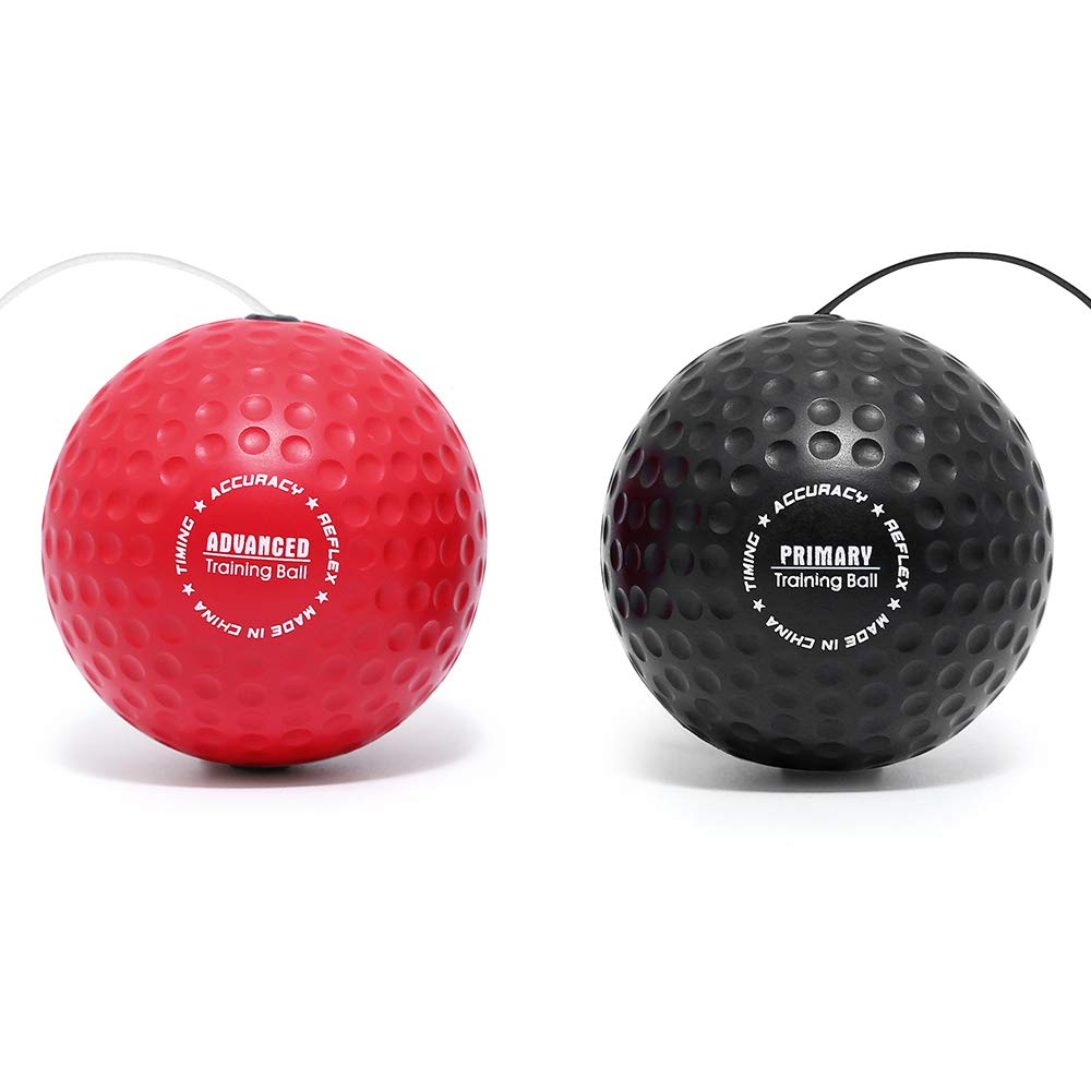 YMX BOXING Training Reflex Ball - Adjustable Elastic Head Band, Light Weight Soft Foam Balls - Improve Hand to Eye Coordination, Reaction Speed, Focus, Accuracy - Cardio Sports Exercise Equipment