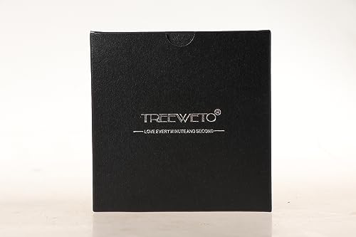 TREEWETO Pocket Watch - Smooth Double Case Series Skeleton Dial Delicate Mechanical Movement with Chain, Silver