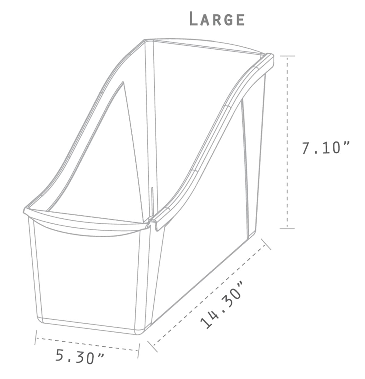 Storex Large Book Bin, 14 x 5 x 7, Case of 6, Blue (71115U06C)