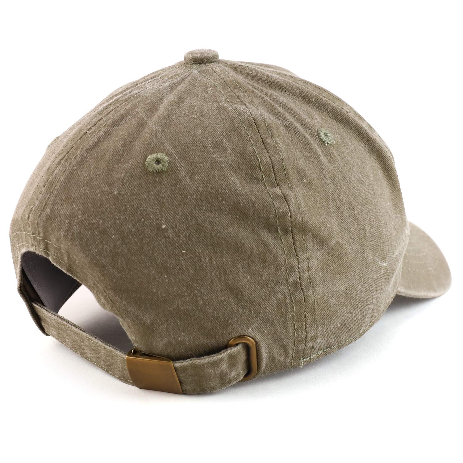 Trendy Apparel Shop Established 1944 Embroidered 80th Birthday Gift Pigment Dyed Washed Cotton Cap - Khaki