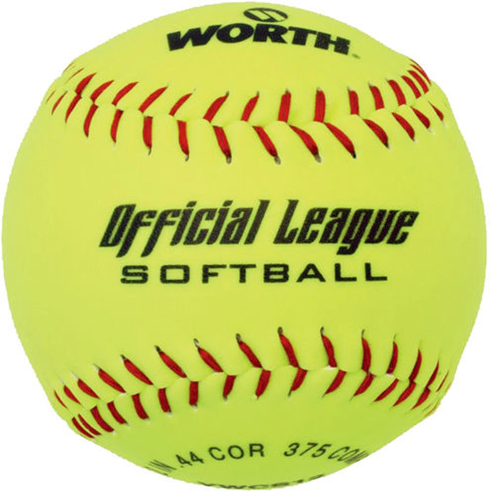 Worth 12" Official League Slow Pitch Softball Red Stich YWCS12 .44 COR 375 COMP