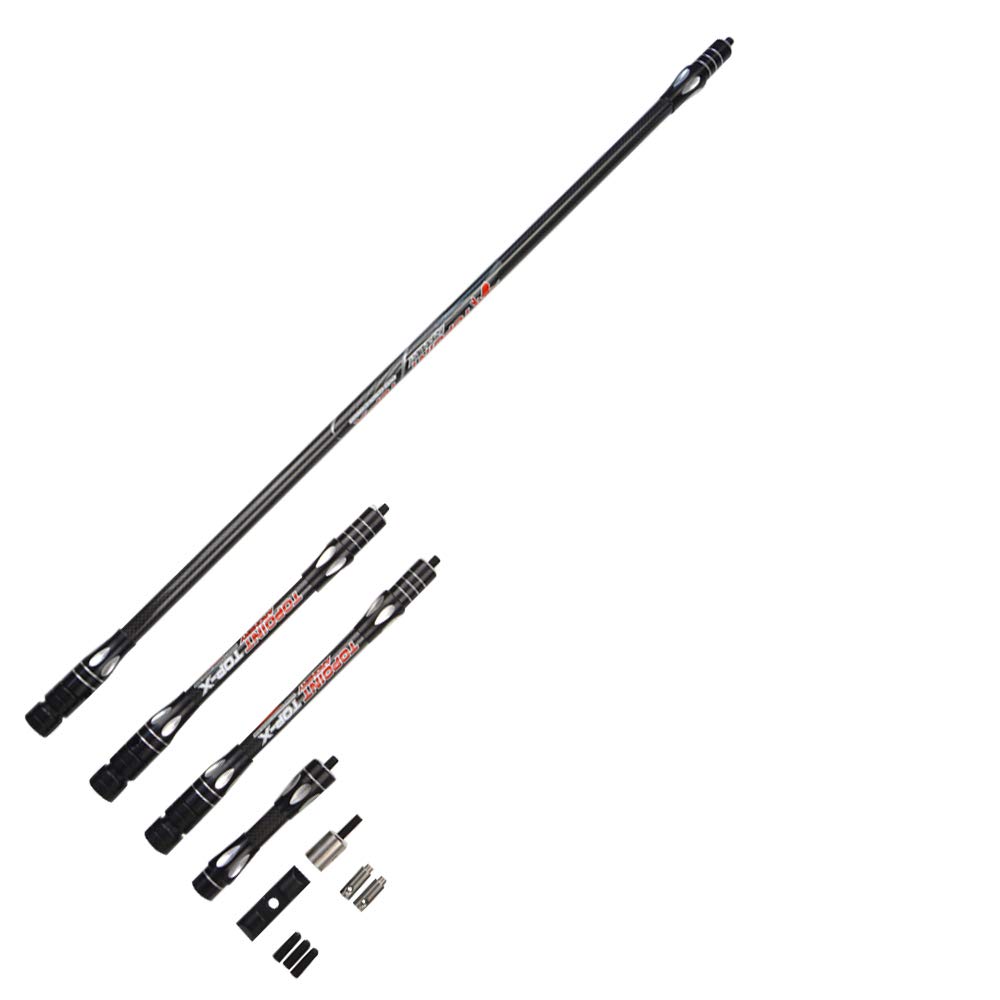 SHARROW 5 Inch 10 Inch 30 Inch Archery Stabilizer Balance Bar Set Detachable Pure Carbon Fiber Vibration Dampene Recurve Bow Accessory Hunting (Silver)