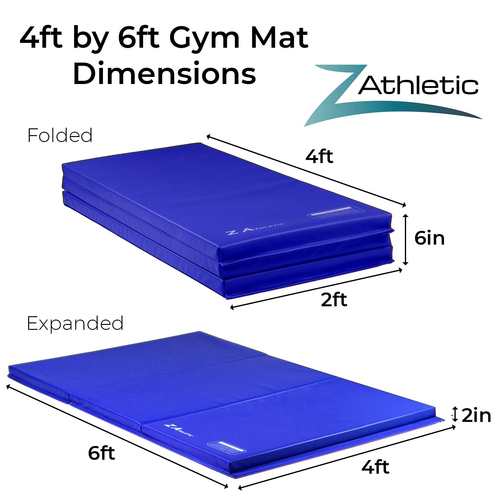 Z Athletic Off Ground Training Balance Beam and Mat Bundle (18"), tan & Blue, ZATH-OGB-4x6x2-18B