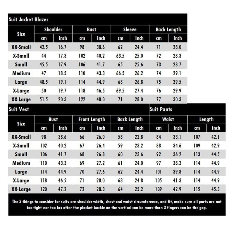 Suits for Men Slim Fit 3 Piece Tuxedo One Button Blazer Business Wedding Party Prom(Jacket Vest Pants) Black