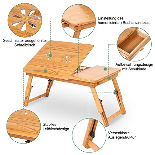 TBGFPO Adjustable Table Computer Desk Rack Shelf Dormitory Bed Lap Desk Portable Book Reading Tray Stand Table (Size : D)
