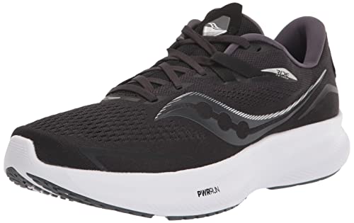 Saucony Men's Ride 15 Running Shoe, Black/Gum, 10.5