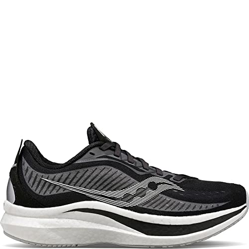 Saucony Women's Endorphin Speed 2 Running Shoe, BLACK/SHADOW, 8