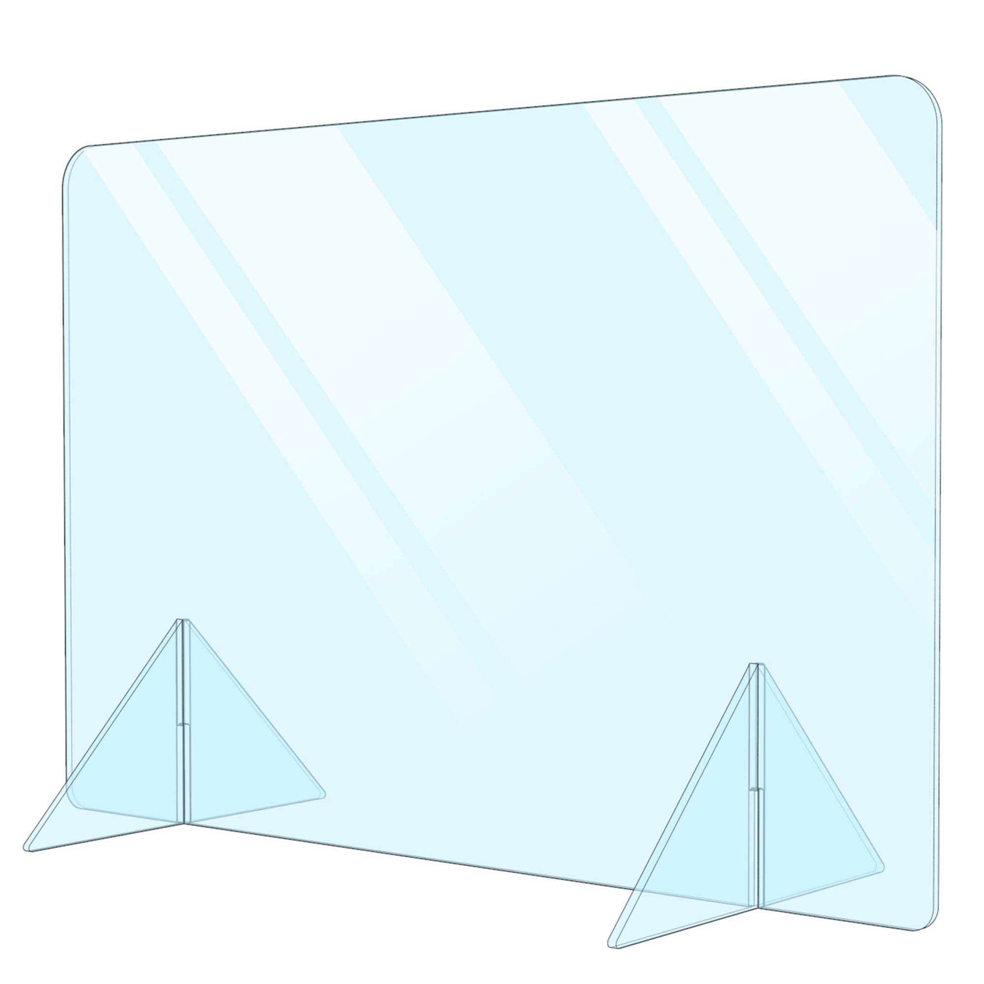 Sneeze Guard for Desk and Table. Plexiglass Shield for Counter Barrier from Sneezing. Employee Protection. Multiple Sizes Available (24“W x 16"H)