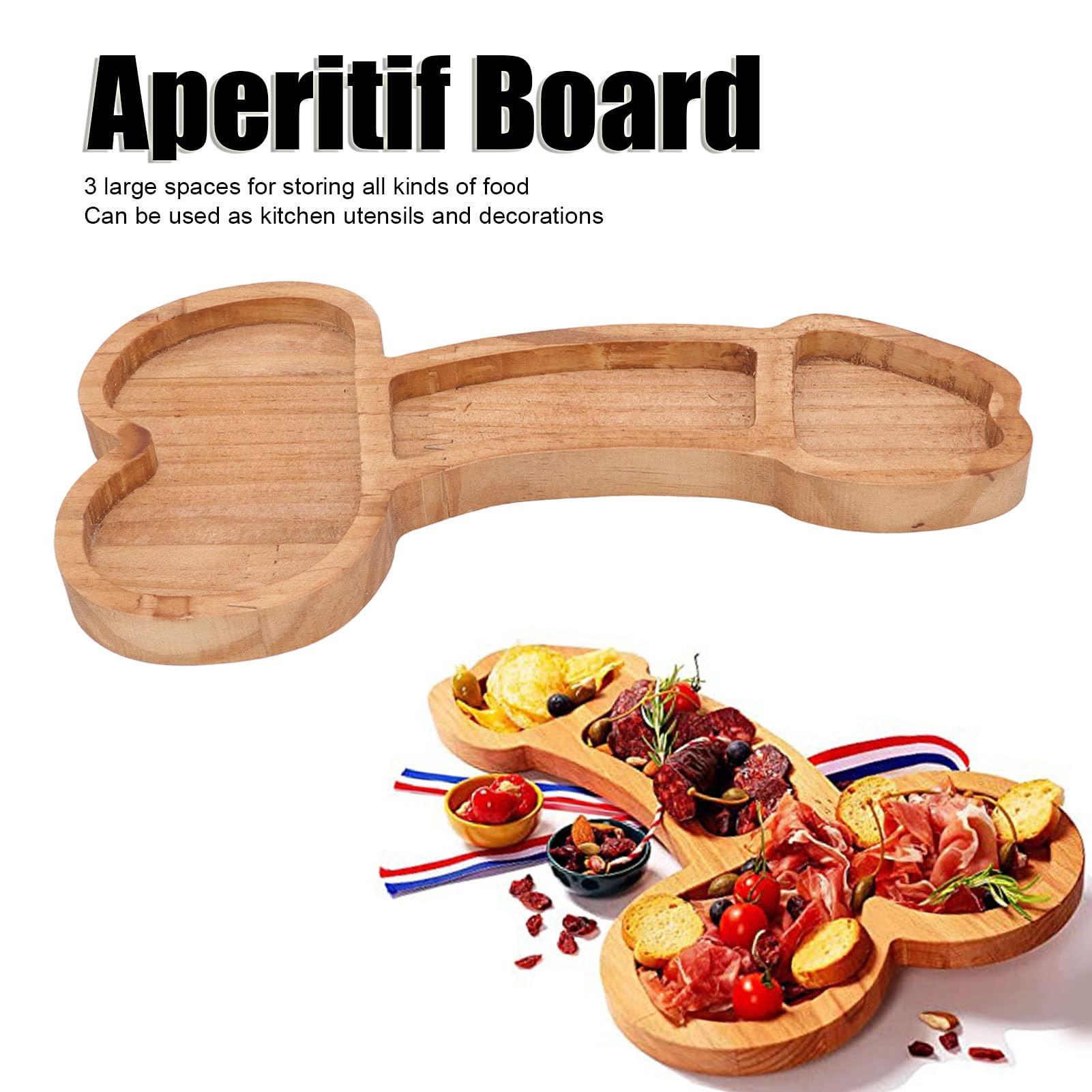 Trumpet Shape Charcuterie Boards, Composite Wood Aperitif Board Cheese Board Funny Gifts, Food Platter, Housewarming Gift, Large Cutting Boardb (Right)