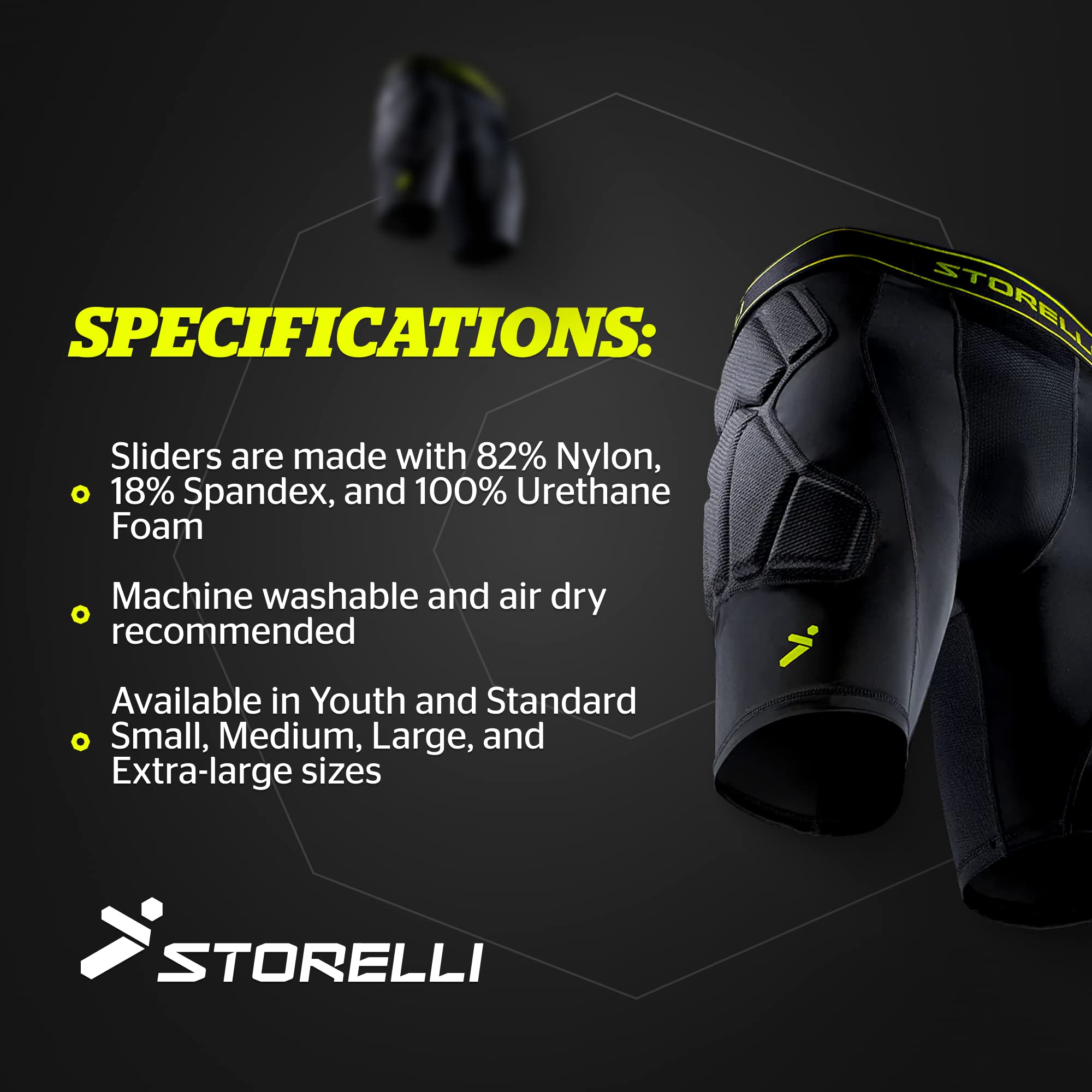 Storelli BodyShield Unisex Goalkeeper Sliders 2.0, High-Impact Protection, Sweat-Wicking, UV-Resistant Athletic Undershorts for Soccer & Heavy-Duty Sports | Black | Medium