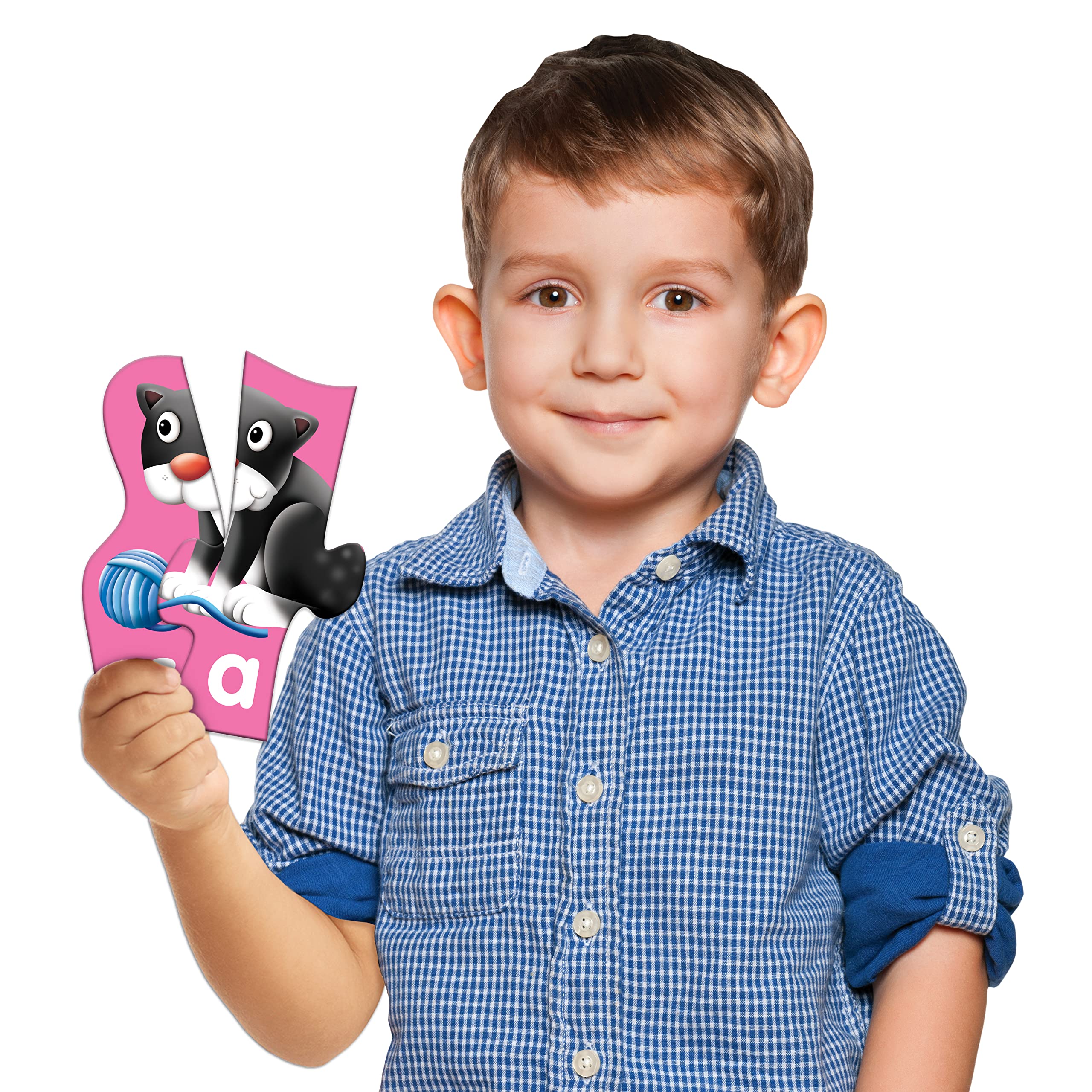 The Learning Journey - Match It! Spelling Jr. - 15 Piece Self-Correcting Spelling Puzzle for Three and Four Letter Words with Matching Images - Word Puzzles for Kids Ages 3-5 - Award Winning Toys
