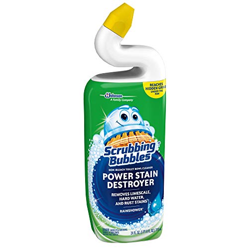 Scrubbing Bubbles Toilet Cleaner Gel and Power Stain Destroyer, Cleans Limescale, Rust & Hard Water Stains, Rainshower Scent, 24 oz