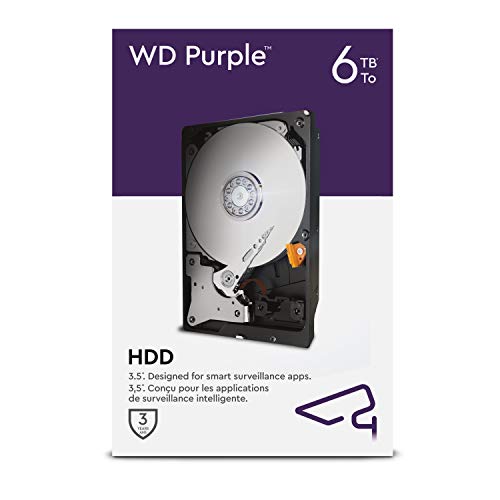 WD Purple 6TB Surveillance 3.5 Inch Internal Hard Drive - Allframe 4K - 180TB/yr, 64MB Cache, 5640 RPM Class