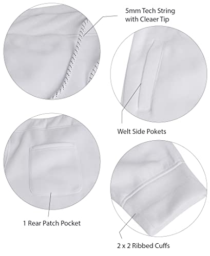 WT02 Men's Fleece Sweatpants & Joggers (Regular & Extended Sizes), Heather Grey, Large