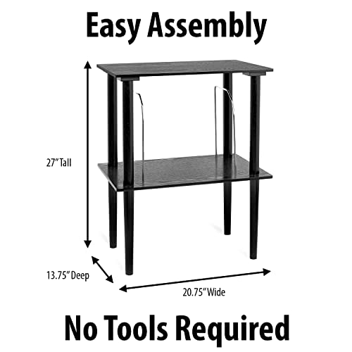 Victrola Wooden Stand for Wooden Music Centers with Record Holder Shelf, Black