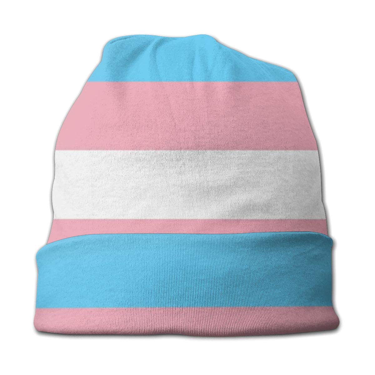 YISHOW Transgender Pride Flag Beanie Baggy Hat Slouchy Skull Beanie for Men Women