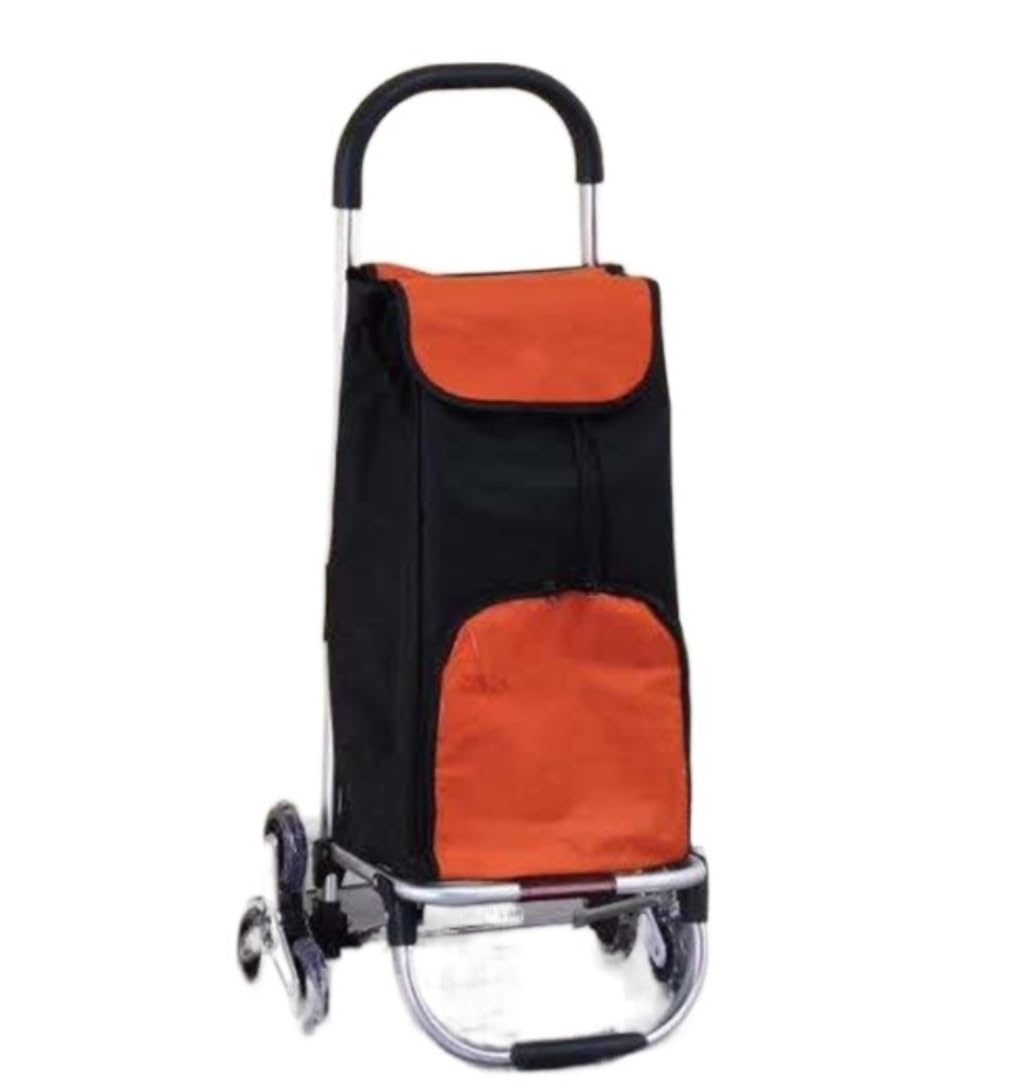 XDMINGY Folding Shopping Cart, Shopping Cart Folding Shopping Trolley 30KG Load Weight,Waterproof Foldable Grocery Push Pull Lightweight Grocery Utility Carts(Color:B), 92*32cm