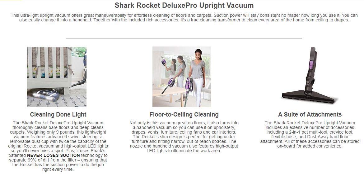 Shark Rocket Deluxe Pro Vacuum UV330