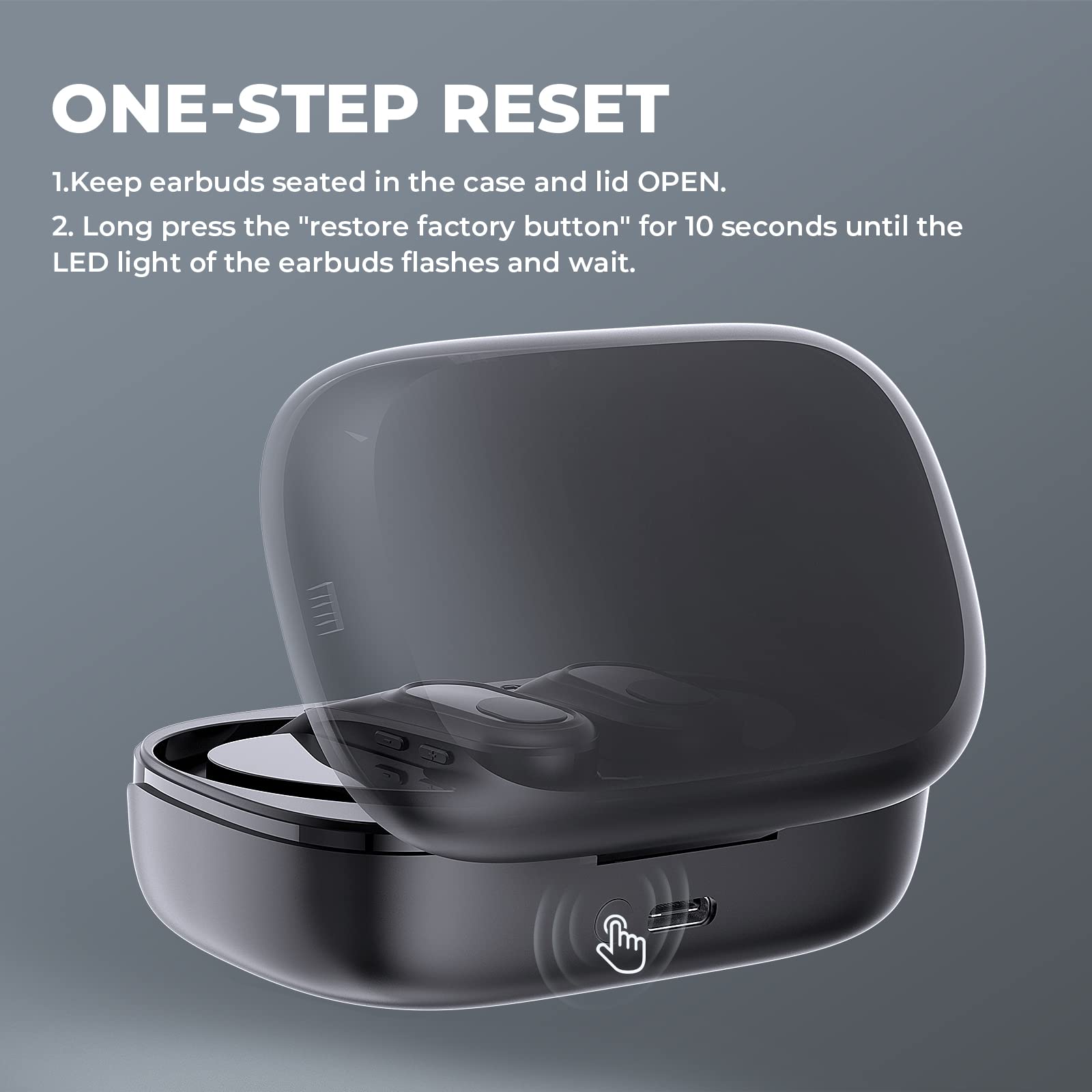 Wireless Earbuds Bluetooth 50 Hours Playtime Wireless Headphones Bluetooth 5.3 Ear Buds with Earhooks Mic LED Digital Display Charging Case in Over Ear Earphones Running Sport Earbuds Titanium black