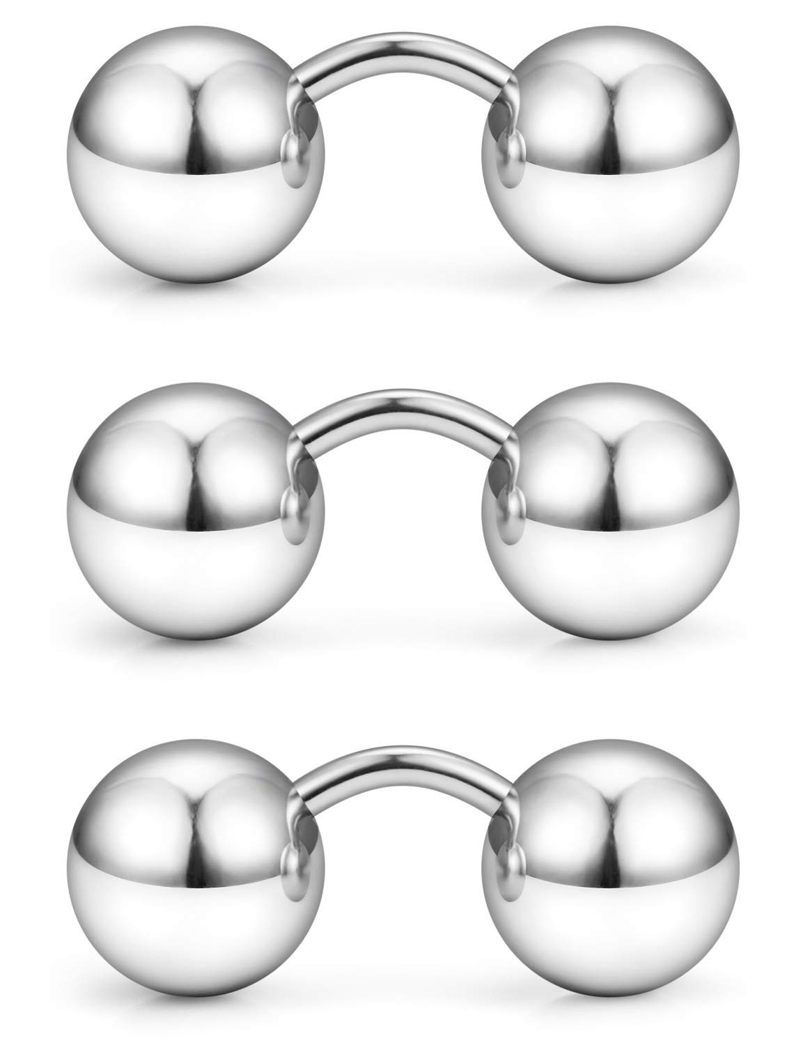 Yaalozei 14G Big Piercings Balls PA Ring Piercing Jewelry 316L Surgical Stainless Steel Externally Threaded Curved Barbells Helix Ring Cartilage Rook Lobe Earrings Vch piercing Jewelry Women Men 6mm