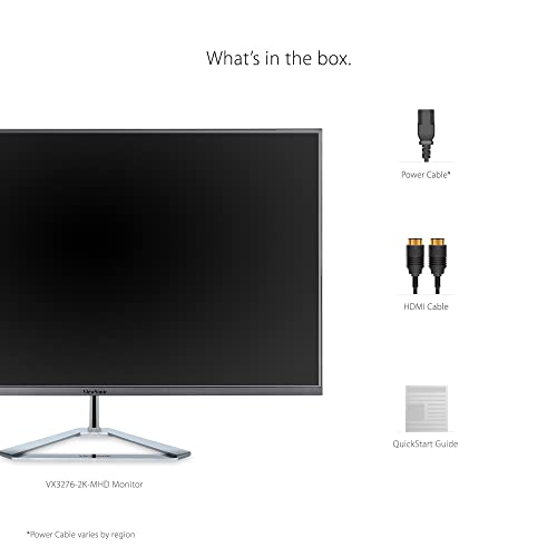 ViewSonic VX3276-2K-MHD 32 Inch Widescreen IPS 1440p Monitor with Ultra-Thin Bezels, HDMI DisplayPort and Mini DisplayPort,Black/Silver
