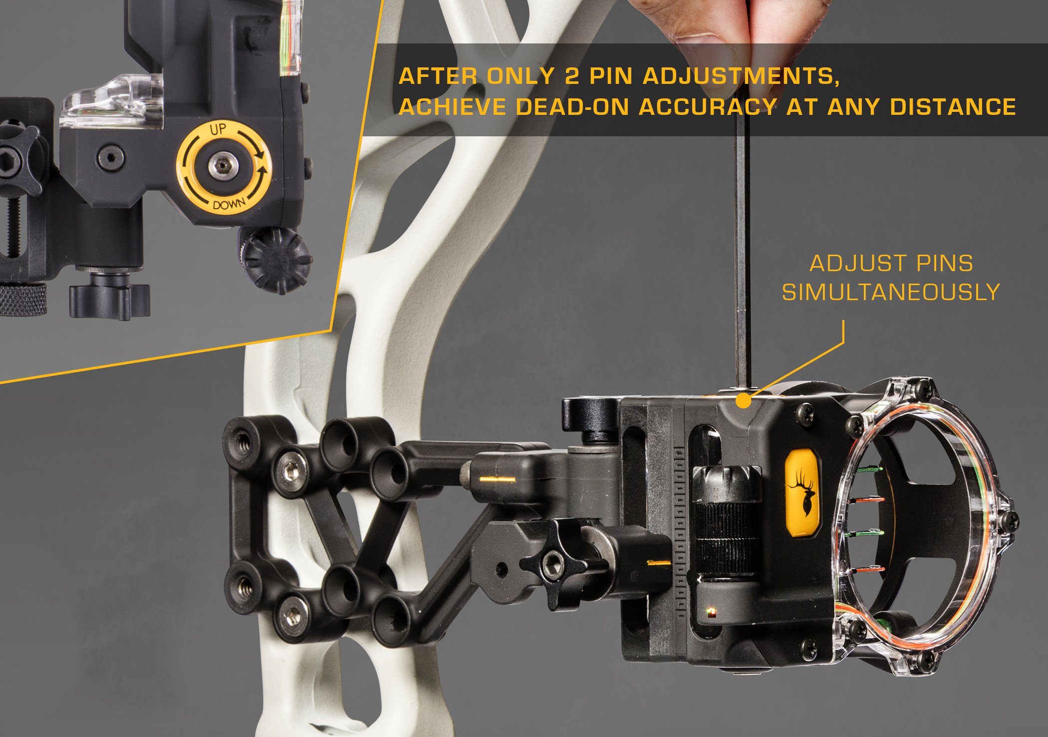Trophy Ridge React H4 Archery Bow Sight, Left Hand, 0.019 Pin