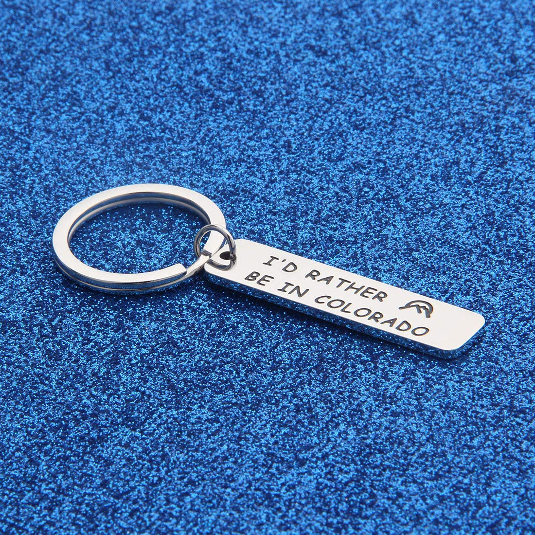 WUSUANED I'd Rather Be in Colorado Keychain with Mountain Sunrise Outdoors Relax Gift for Nature Lover (I'd rather be in Colorado)