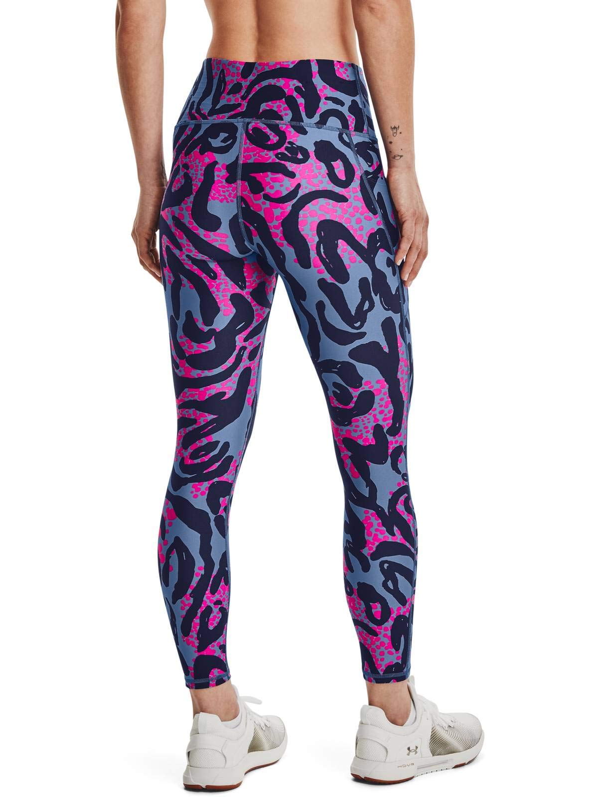 Under Armour Heatgear Armour Printed 7/8 Pocketed Leggings, Mineral Blue/Midnight Navy, X-Large