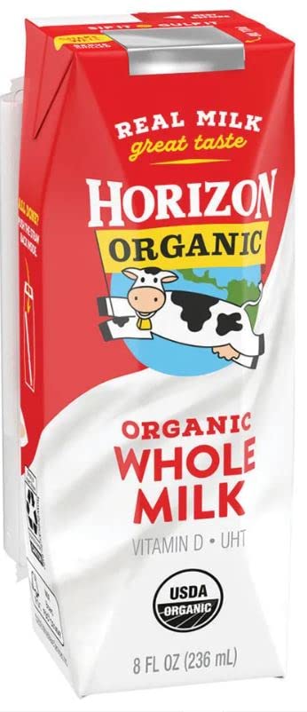 Whole Milk boxes Organic Shelf-Stable Milk Whole, Horizon Whole Milk Single Serve, 8.0 Fl OZ Bundled with a BETRULIGHT Fridge Magnet β 6 Pack