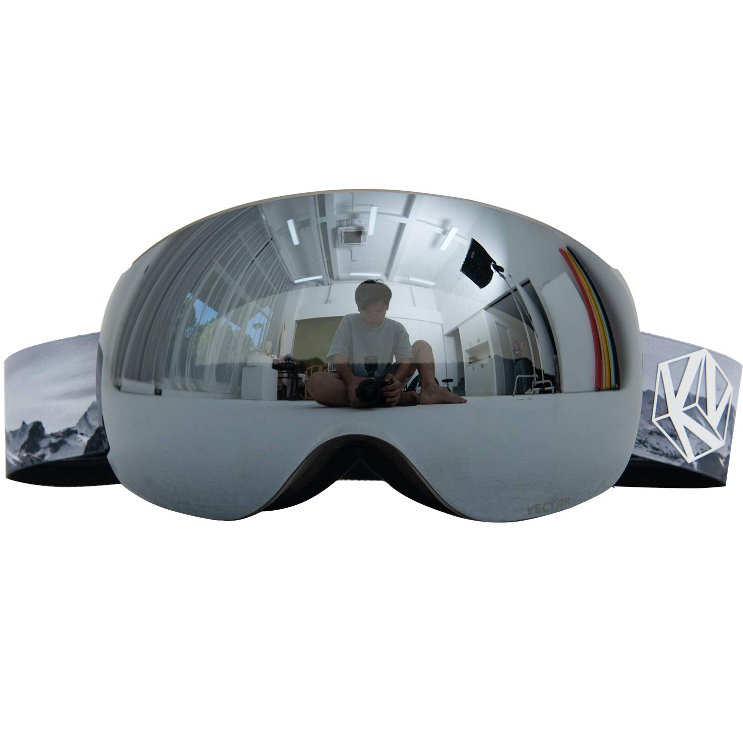 YLXS Ski Goggles Snowboard Frameless OTG Snow Goggles Spherical Interchangeable Magnetic Lenses Anti-Fog UV400 Men Women