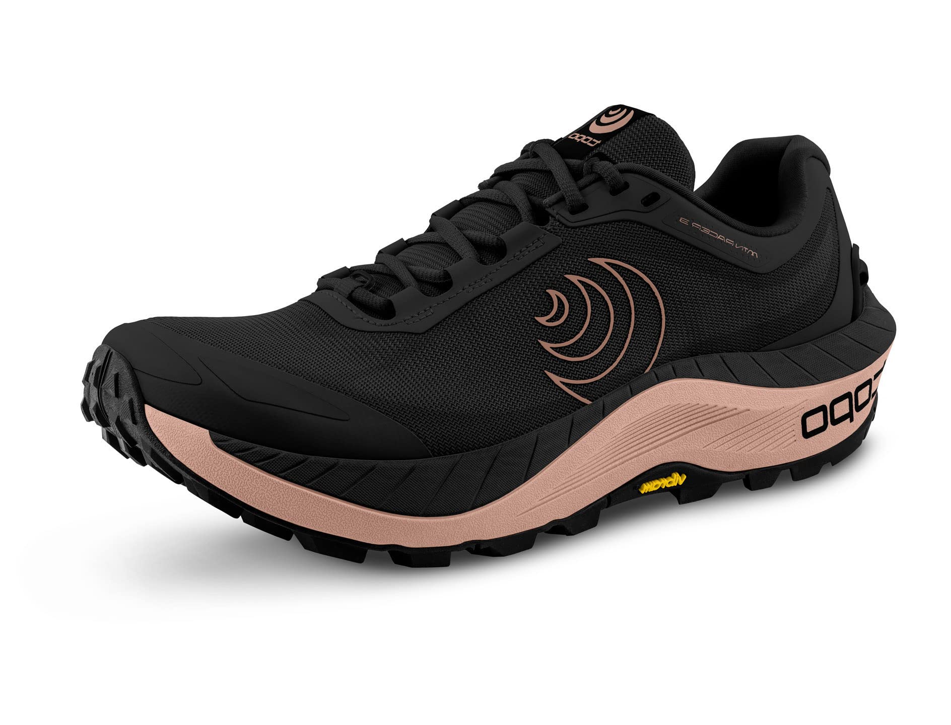 Topo Athletic Women's MTN Racer 3 Comfortable Lightweight 5MM Drop Trail Running Shoes, Athletic Shoes for Trail Running, Black/Mauve, Size 8.5
