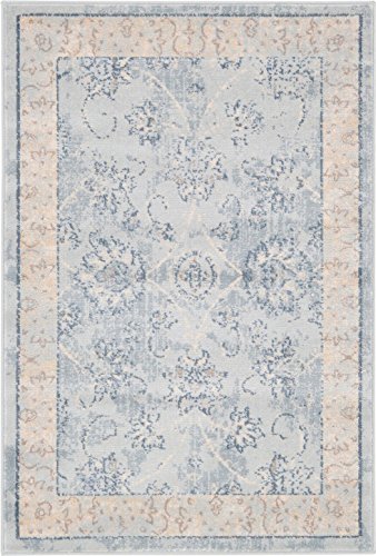 Unique Loom Paris Collection Pastel Tones Traditional Distressed Light Blue Area Rug (2' 2 x 3' 0)