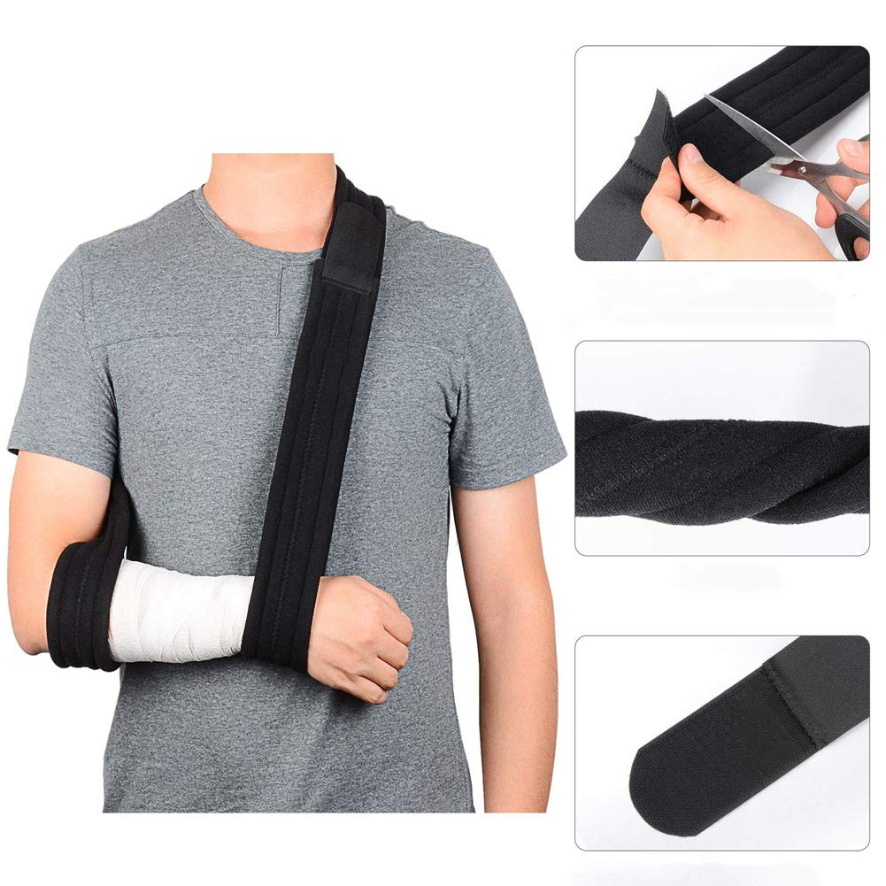 Ymiko Arm Sling Shoulder Immobilizer, Breathable Adjustable Arm Support Strap for Broken Fracture Recovery Arm Immobilizer Shoulder Wrist Elbow Support