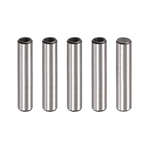 uxcell M3 Internal Thread Dowel Pin 5pcs 5x25mm Chamfering Flat Carbon Steel Cylindrical Pin Bed Bookshelf Metal Devices Industrial Pins