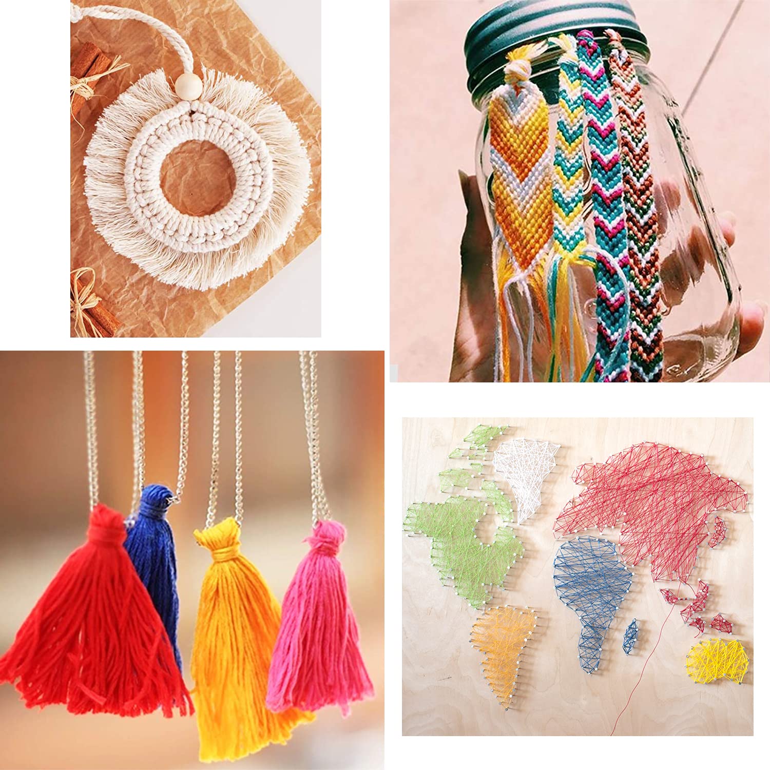 VICOVI Friendship Bracelet String Kits, 100 Colors Embroidery Floss and 15 Skeins White & 15 Skeins Black Color, 10 Pcs Plastic Floss Bobbins for Cross Stitch Threads Bracelet Yarn Craft Floss