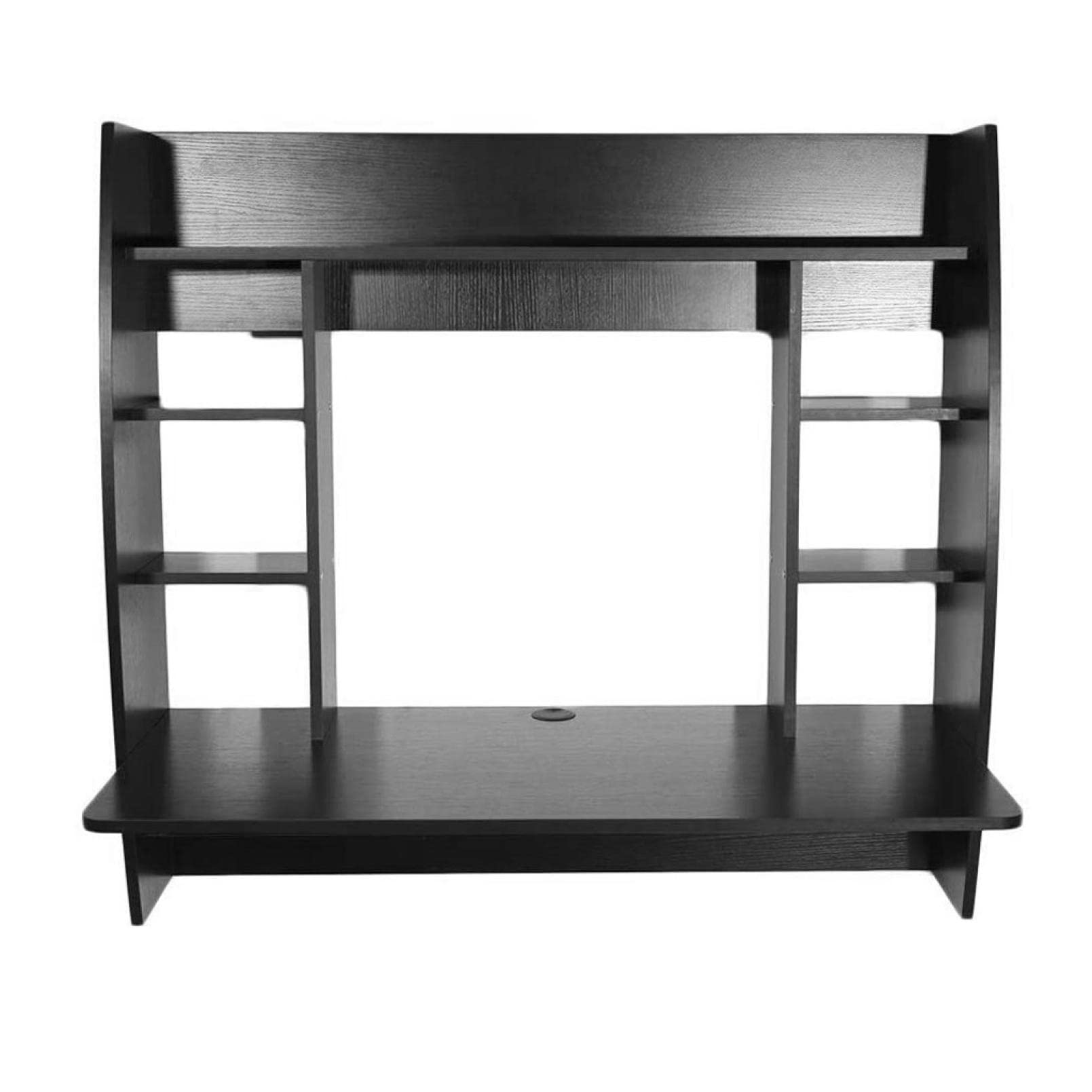 Wall Mounted Floating Computer Desk,with Storage Shelves Home Computer Table Floating Dining Desk,Durable and can Withstand a lot of Load. (Black)