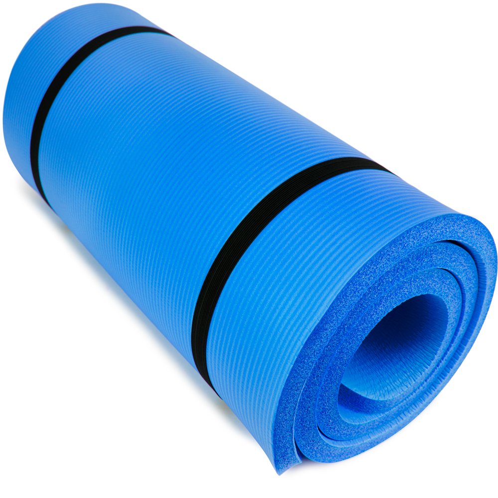Yoga Cloud 4-pack - 1" Extra Thick Fitness Mats with Shoulder Strap - Soft Non Slip Exercise Pad for Pilates, Stretching, Gym Classes, Home Workout, Camping, Physical Therapy & Joint Relief (Mixed)